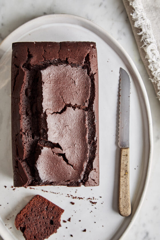 Two types of chocolate give this elegant loaf cake deep flavor for a ...